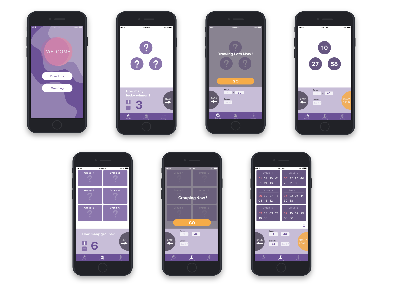 Let's draw lots! or table grouping by Drahsuan on Dribbble