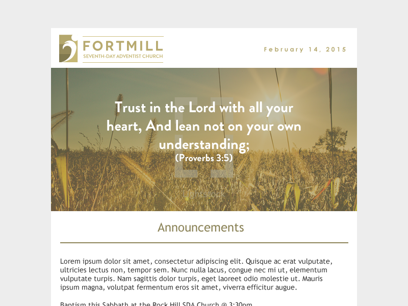 Church Email Template By Coded Design On Dribbble