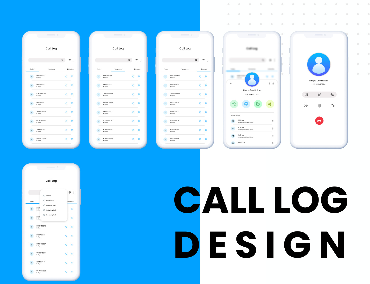 Call Log Design by Subrata Halder on Dribbble