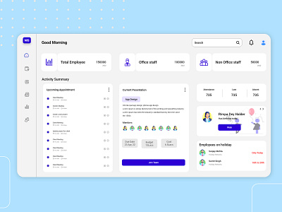 HR Dashboard UI by Subrata Halder on Dribbble