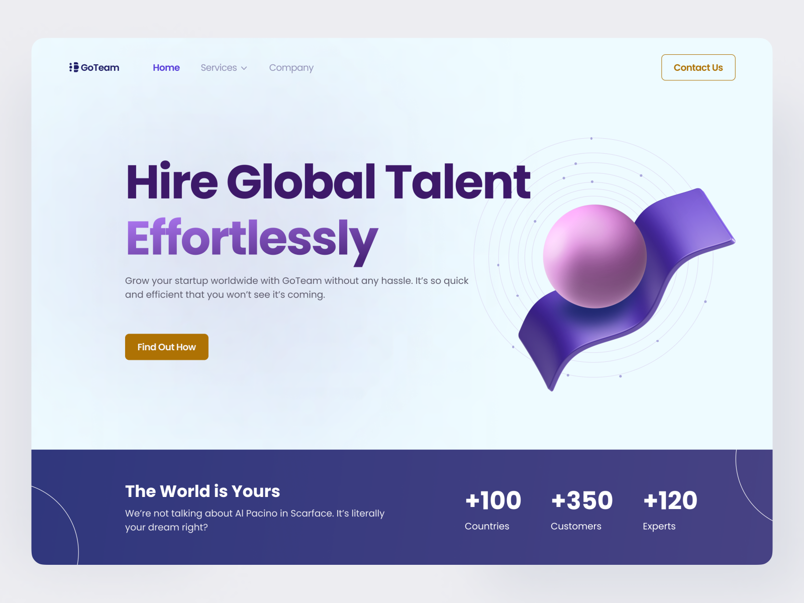 Global HR Recruiting Company Website Header by Bryan Setyawan on Dribbble