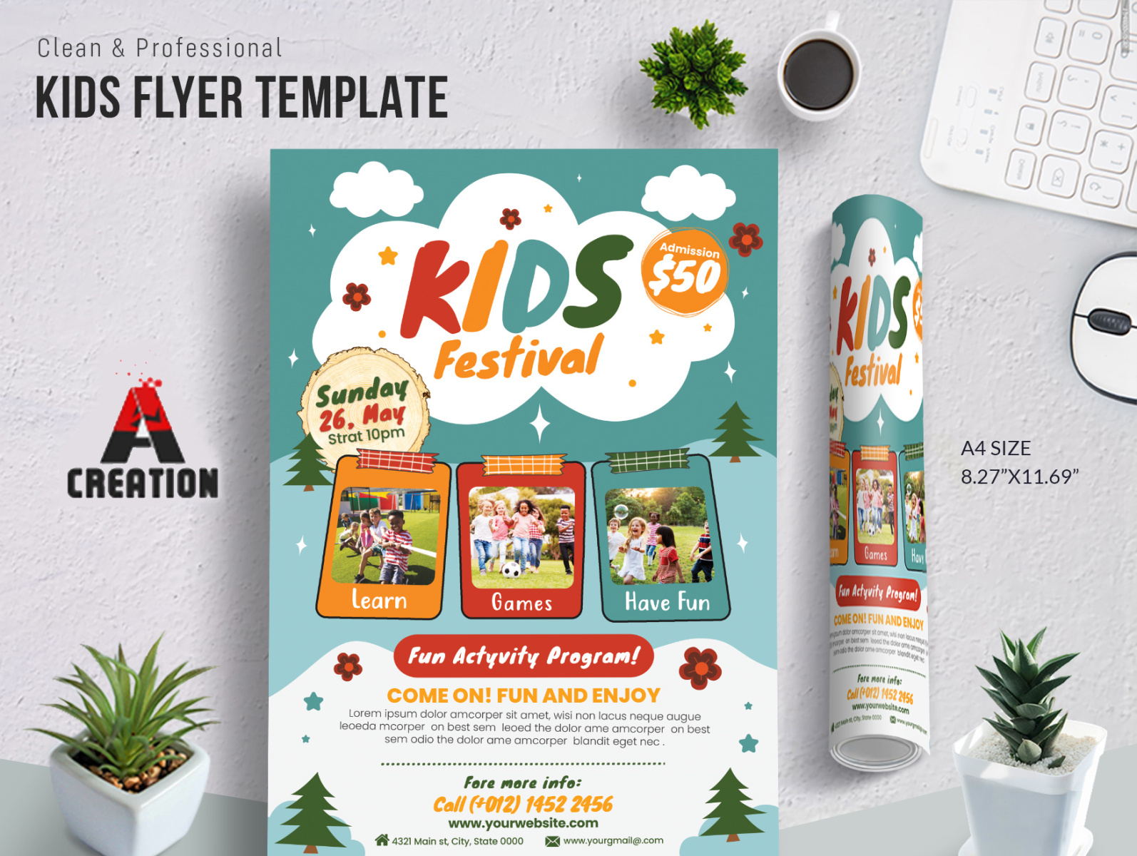 Kids Festival Flyer by Amir Hossain on Dribbble