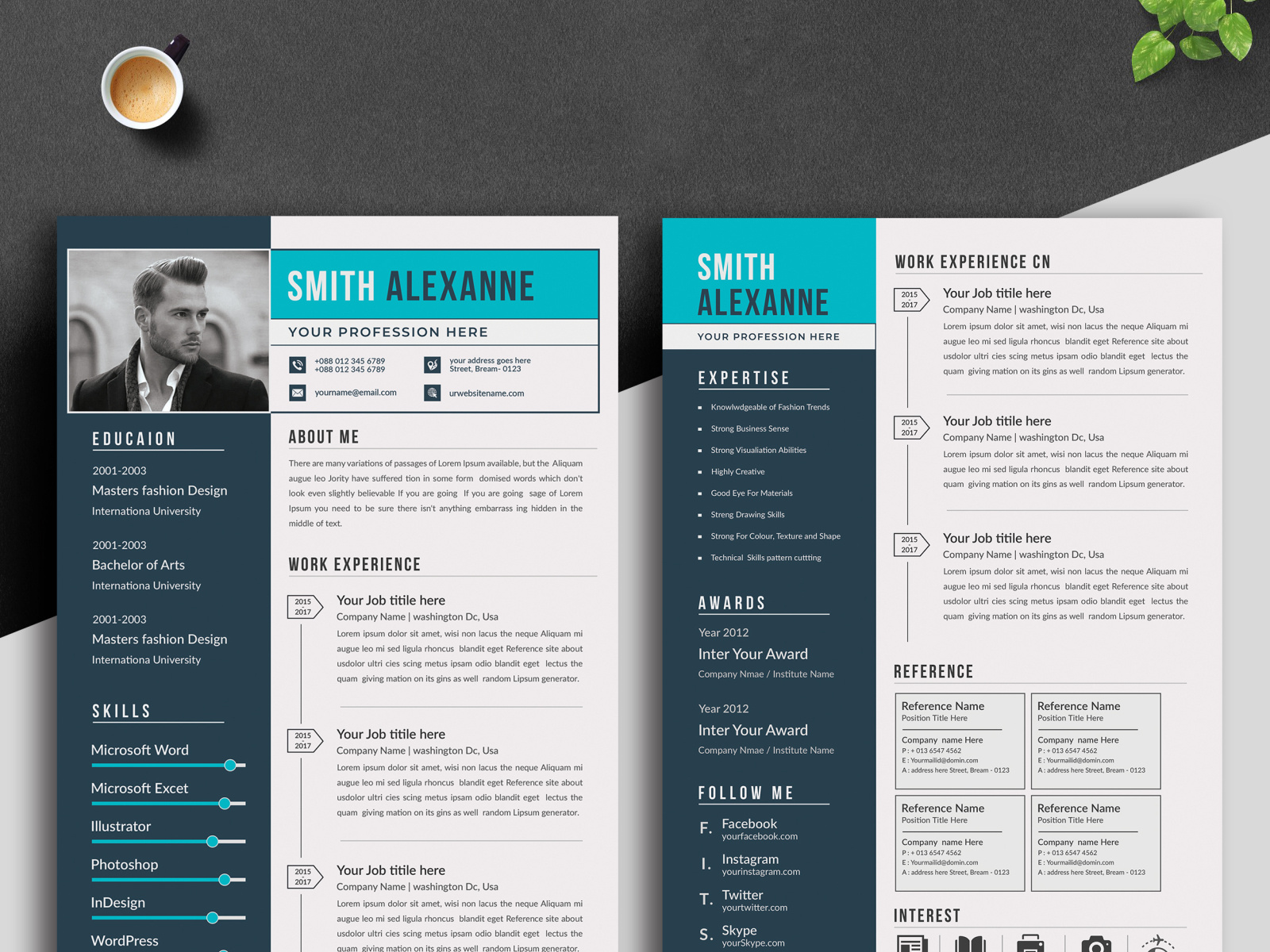 Resume Template Design by Amir Hossain on Dribbble