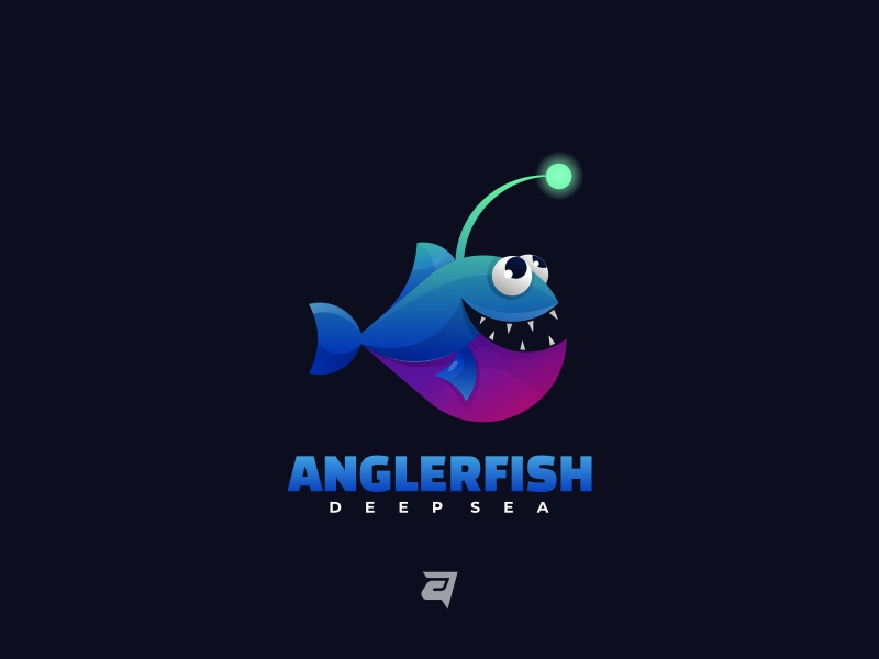 Concept colorful logo design for ANGLERFISH by Artnivora Studio on Dribbble