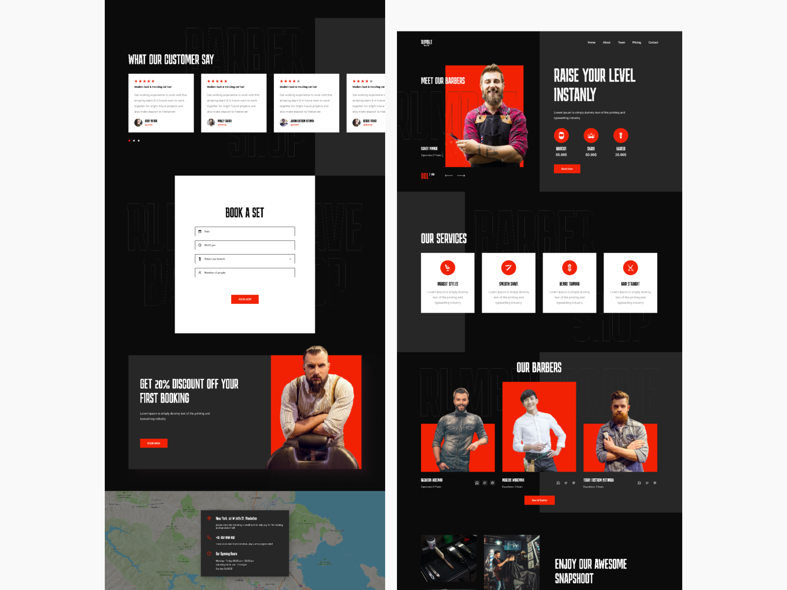 Barbershop UI Template by Elmous - Your Digital Partner on Dribbble