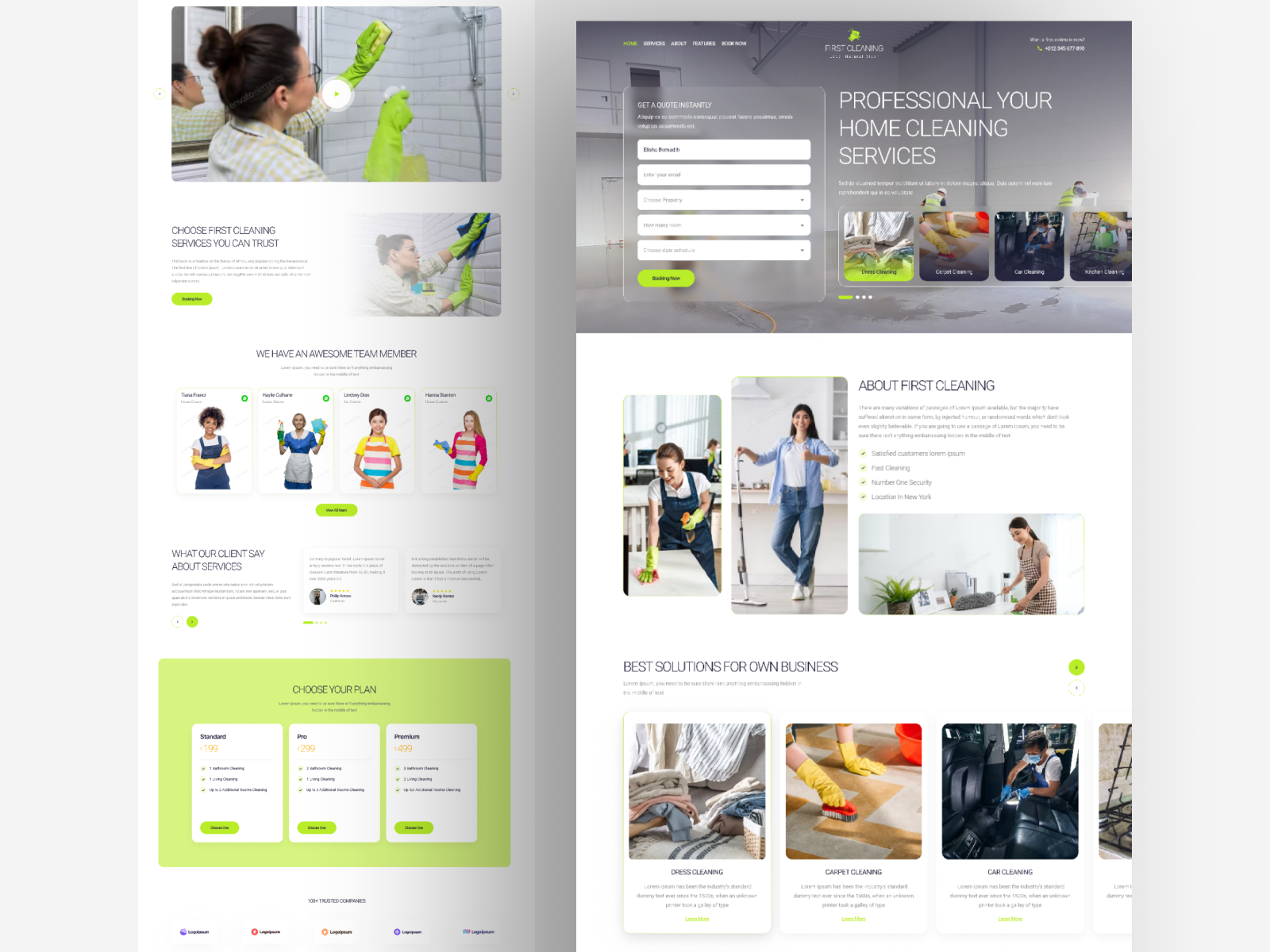 Cleaning Service UI Template by Elmous on Dribbble