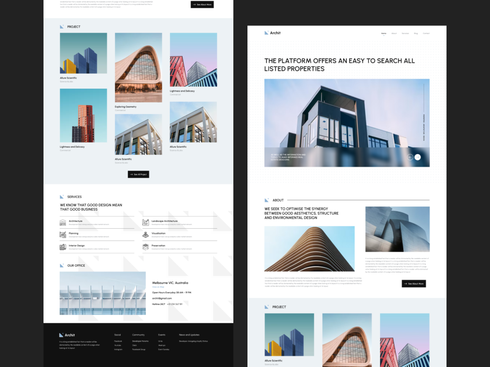 Architecture UI Template Website by Elmous on Dribbble