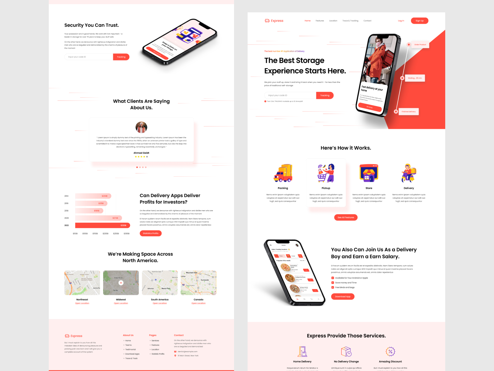 Delivery Landing Page by Elmous on Dribbble