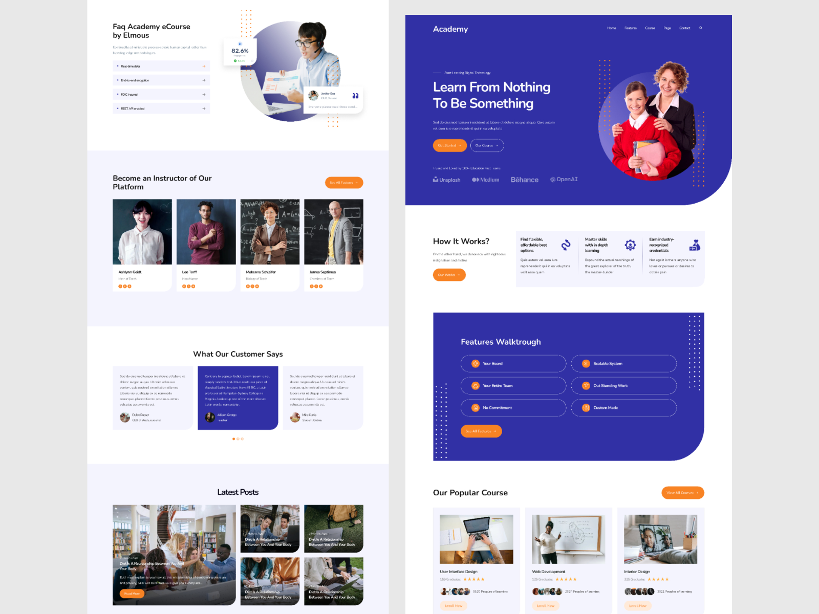 Ecourse Landing Page Template by Elmous on Dribbble