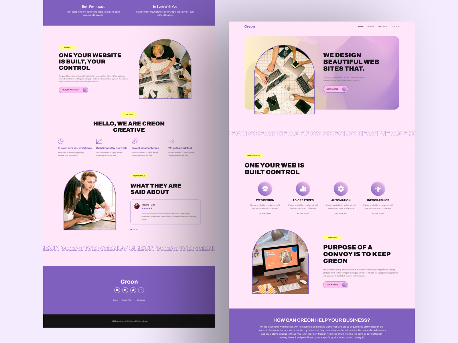 Creative Agency UI Template by Elmous on Dribbble