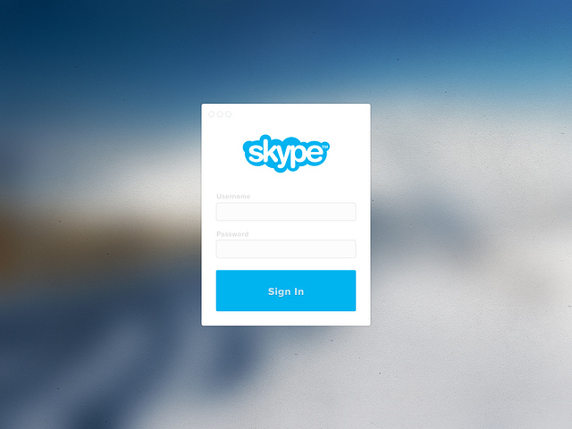 Skype Login (Rdio style) by Jake Chapman on Dribbble