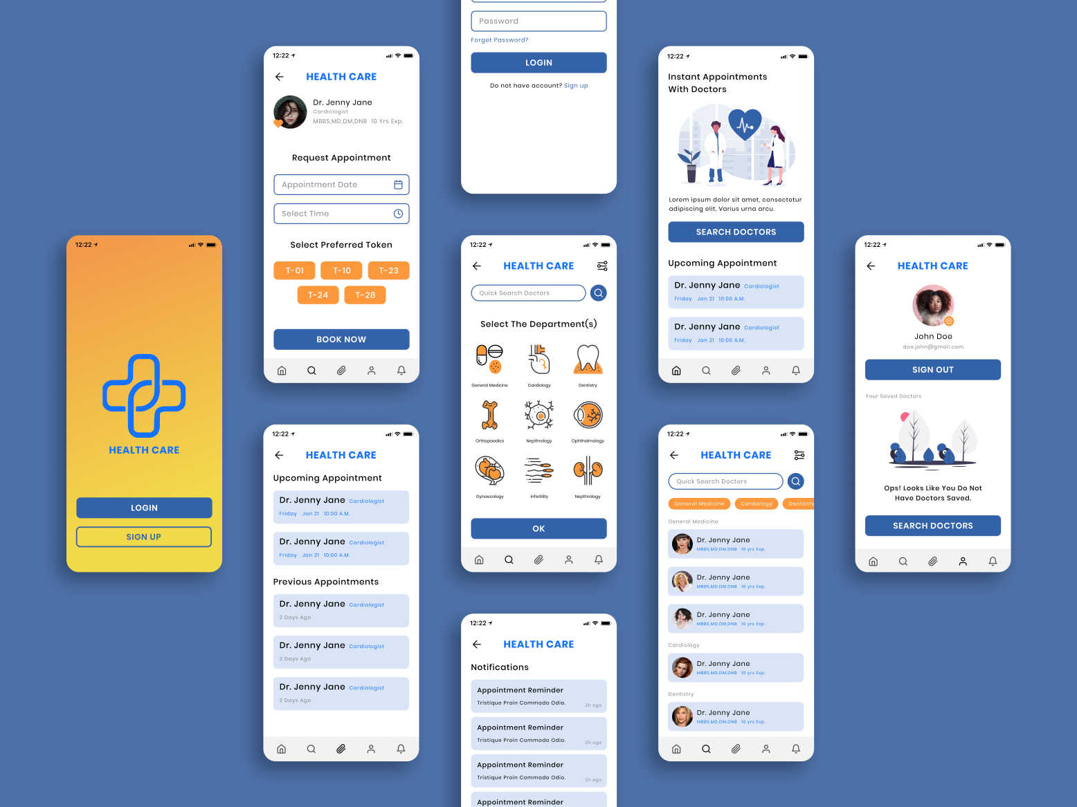 Hospital Appointment App UI Concept by Kabir Kayastha on Dribbble