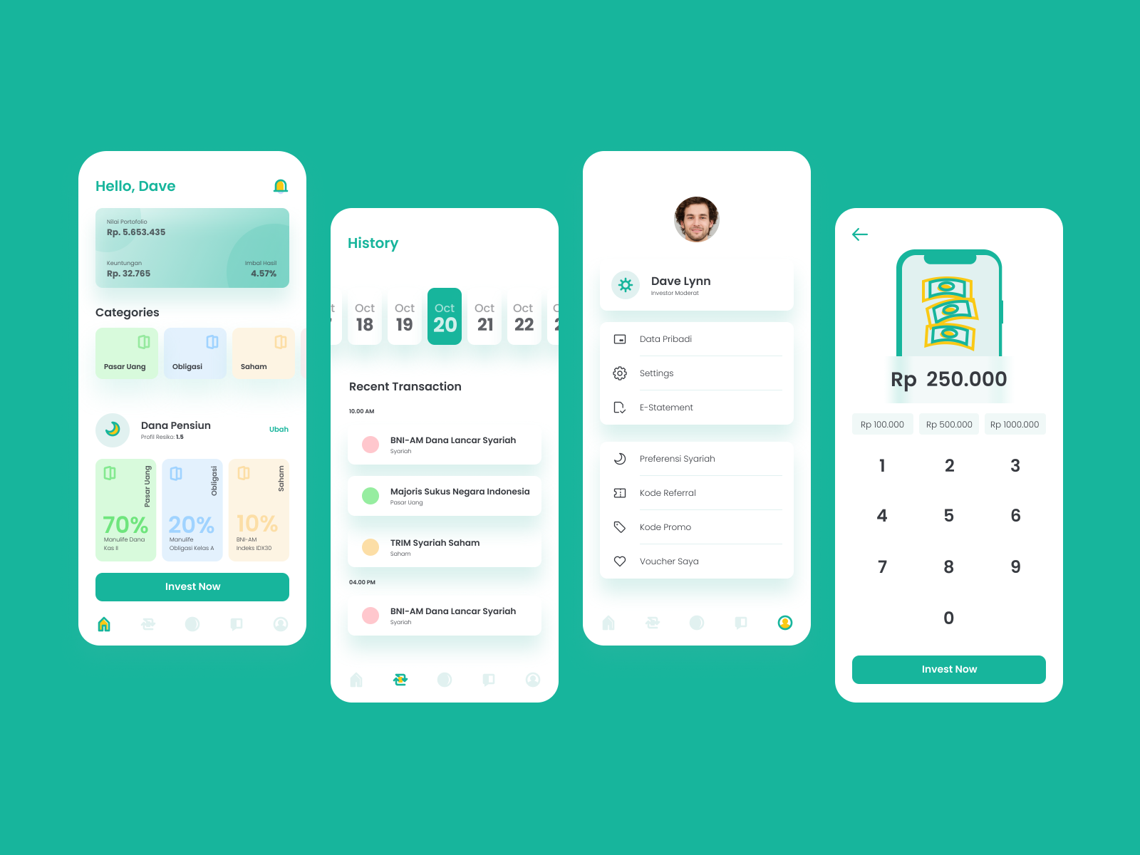 Mutual Fund App by Farhan Alfariqi on Dribbble