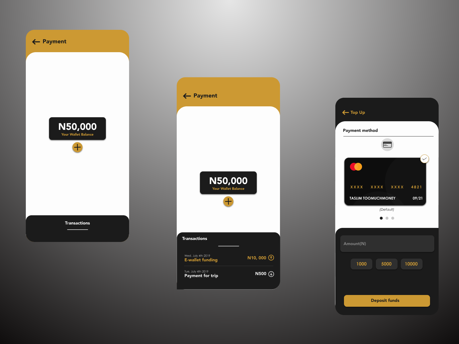 Payment screen by Fahanmi Wuraoluwa on Dribbble