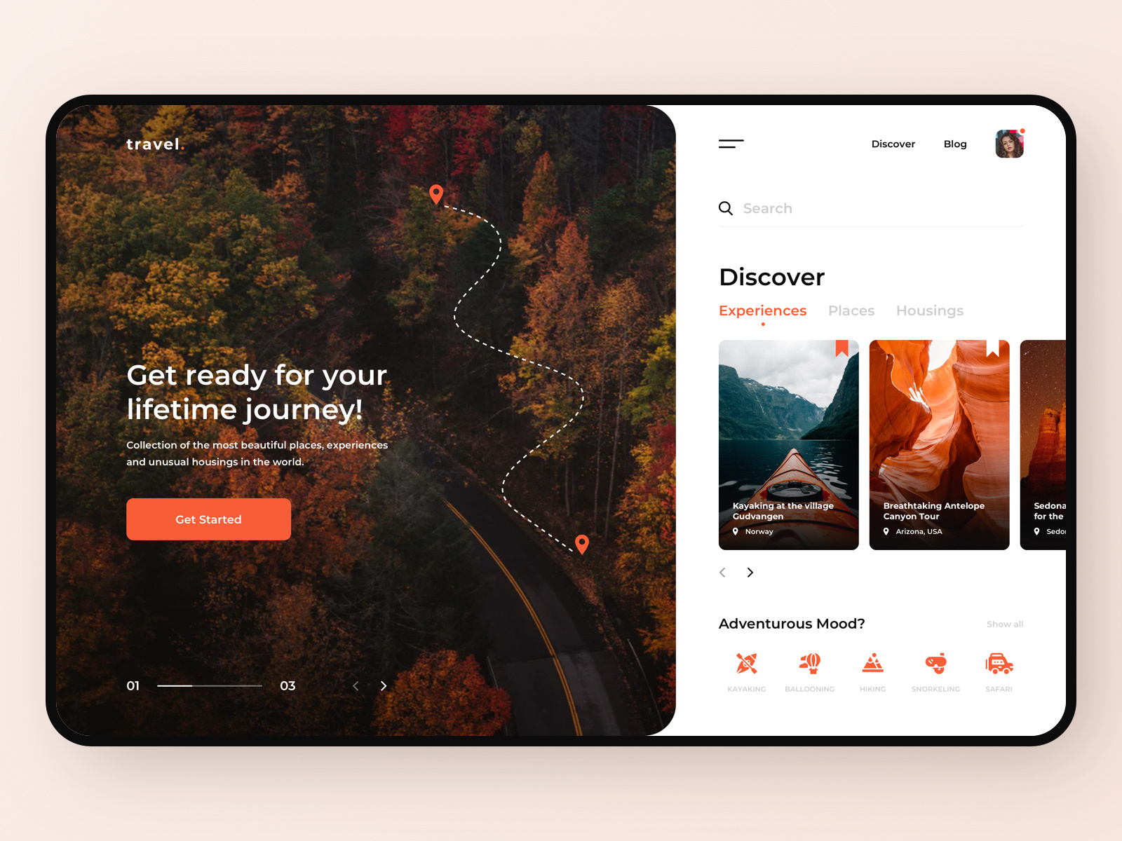 Travel Web Interface by Fahad Khan on Dribbble