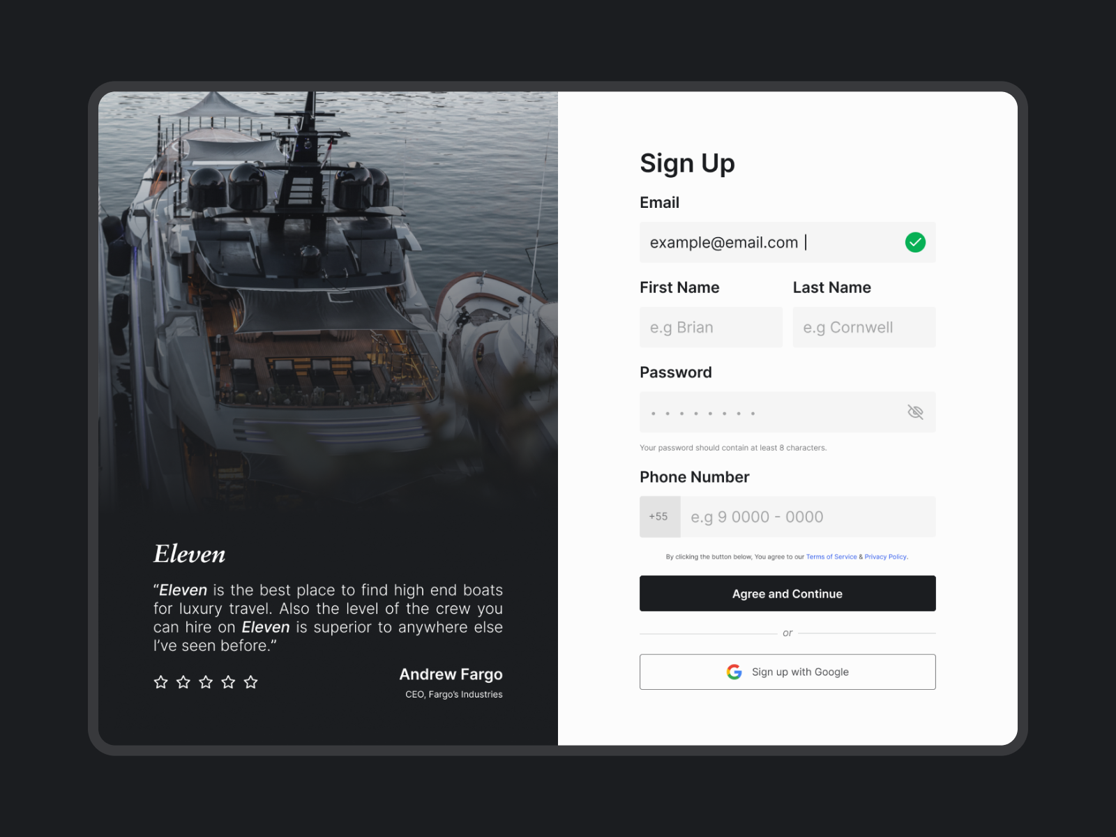 Sign up page concept design by Rômulo Sandri on Dribbble