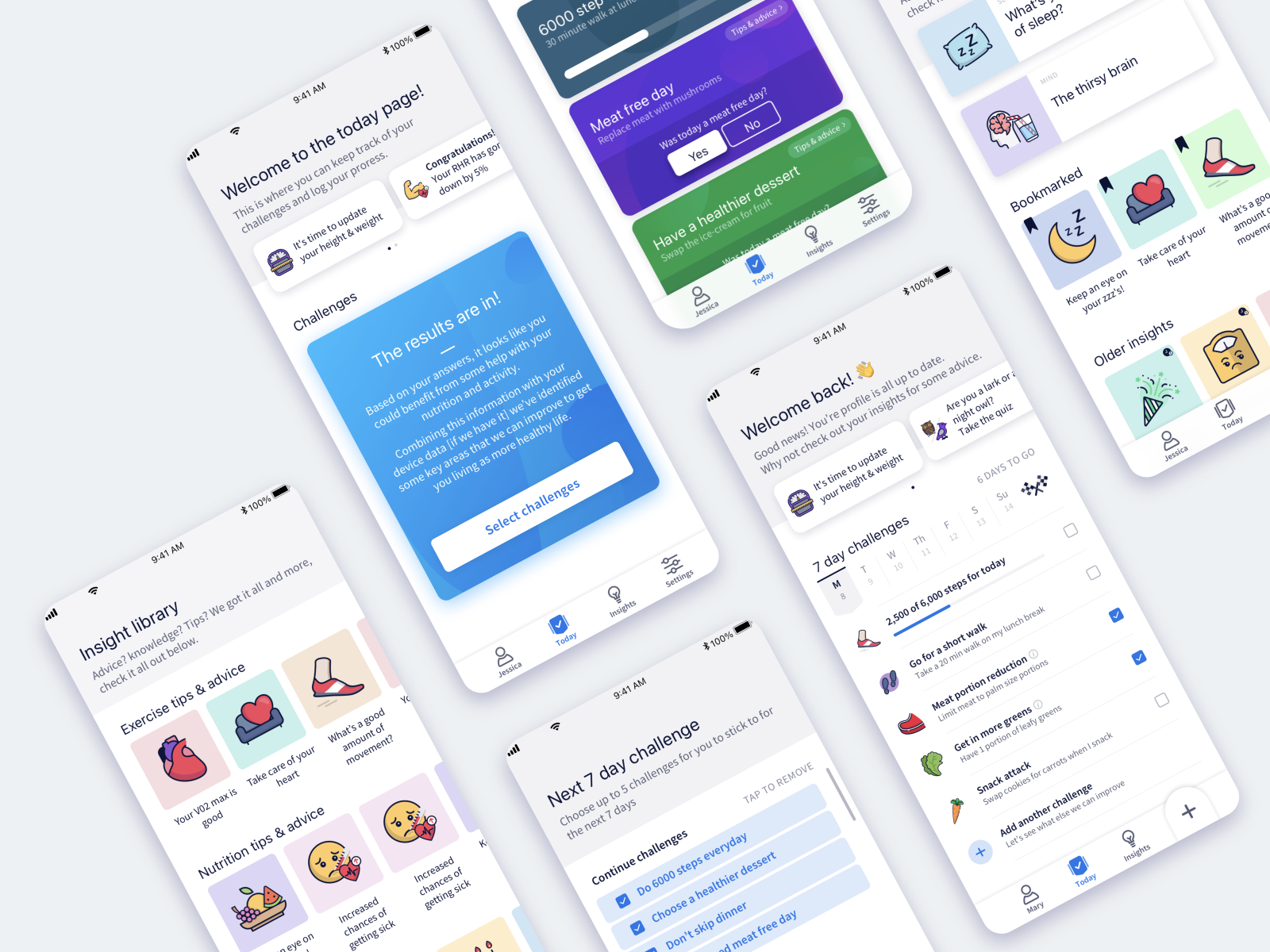 Health app design by Rae Wang on Dribbble