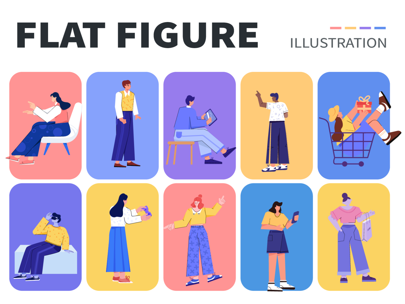 Flat figure illustration by zoe02 zhao on Dribbble