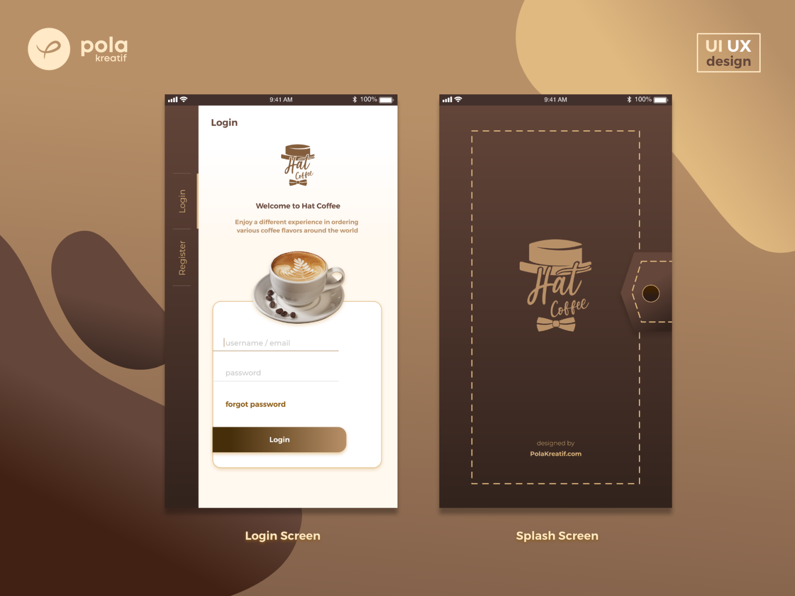 Hat Coffee Reservation Mobile Apps - Splash & Login Screen by Fakhrus ...