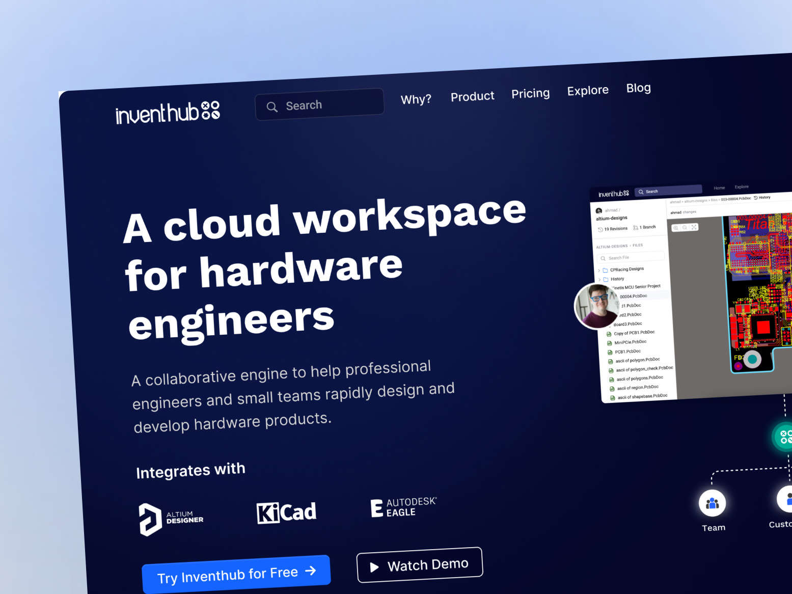 Landing Page - Cloud Workspace for Hardware Designers by Qasim Zahid on ...