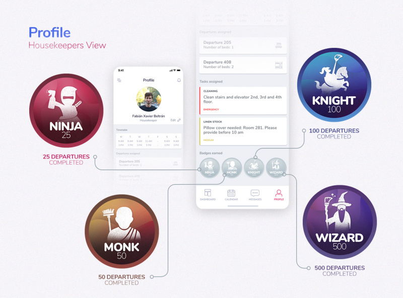 Housekeeping Badges by Fabián Xavier Beltrán on Dribbble