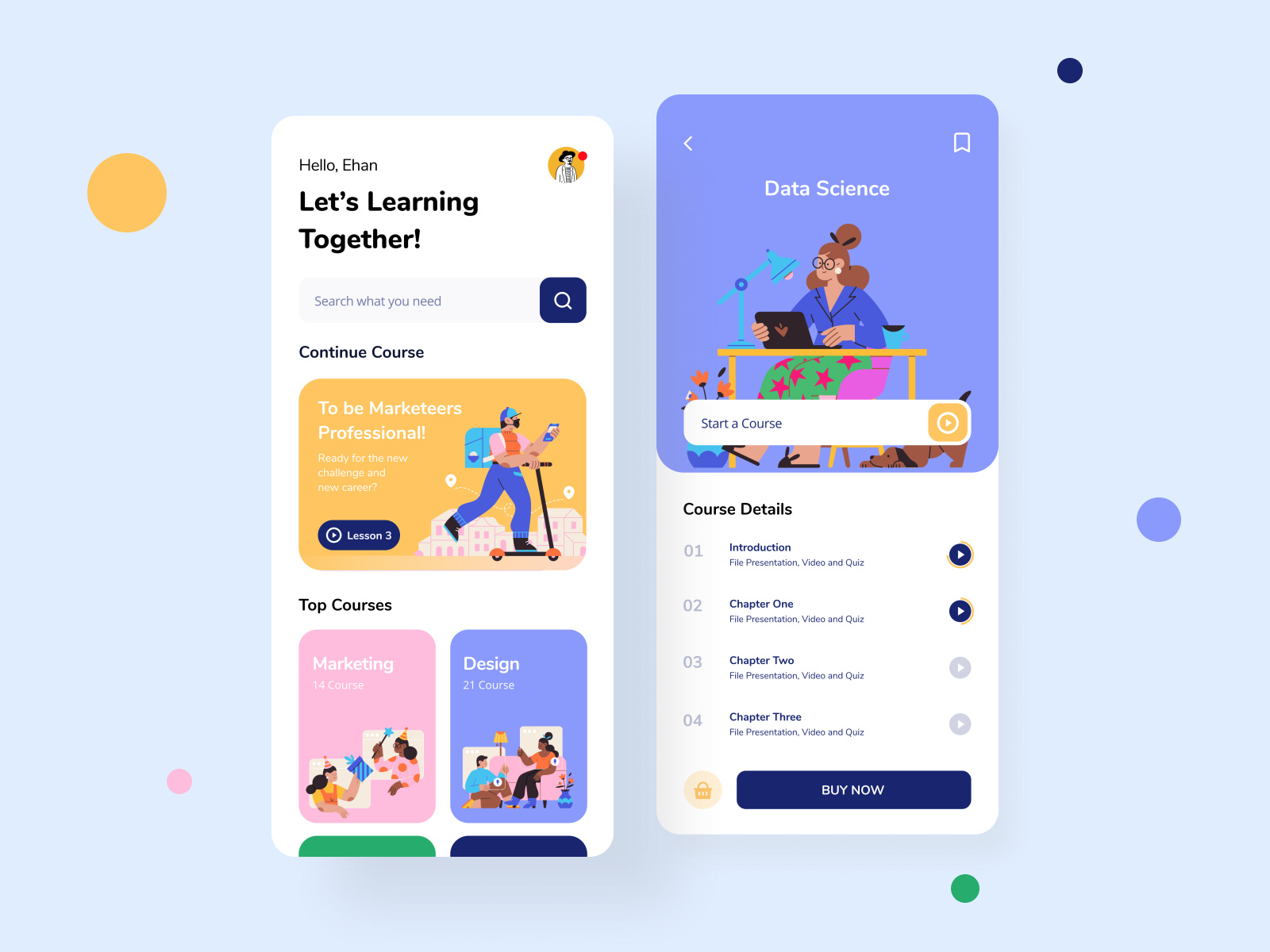 Course Mobile App Exploration by Ehan® for Noansa on Dribbble