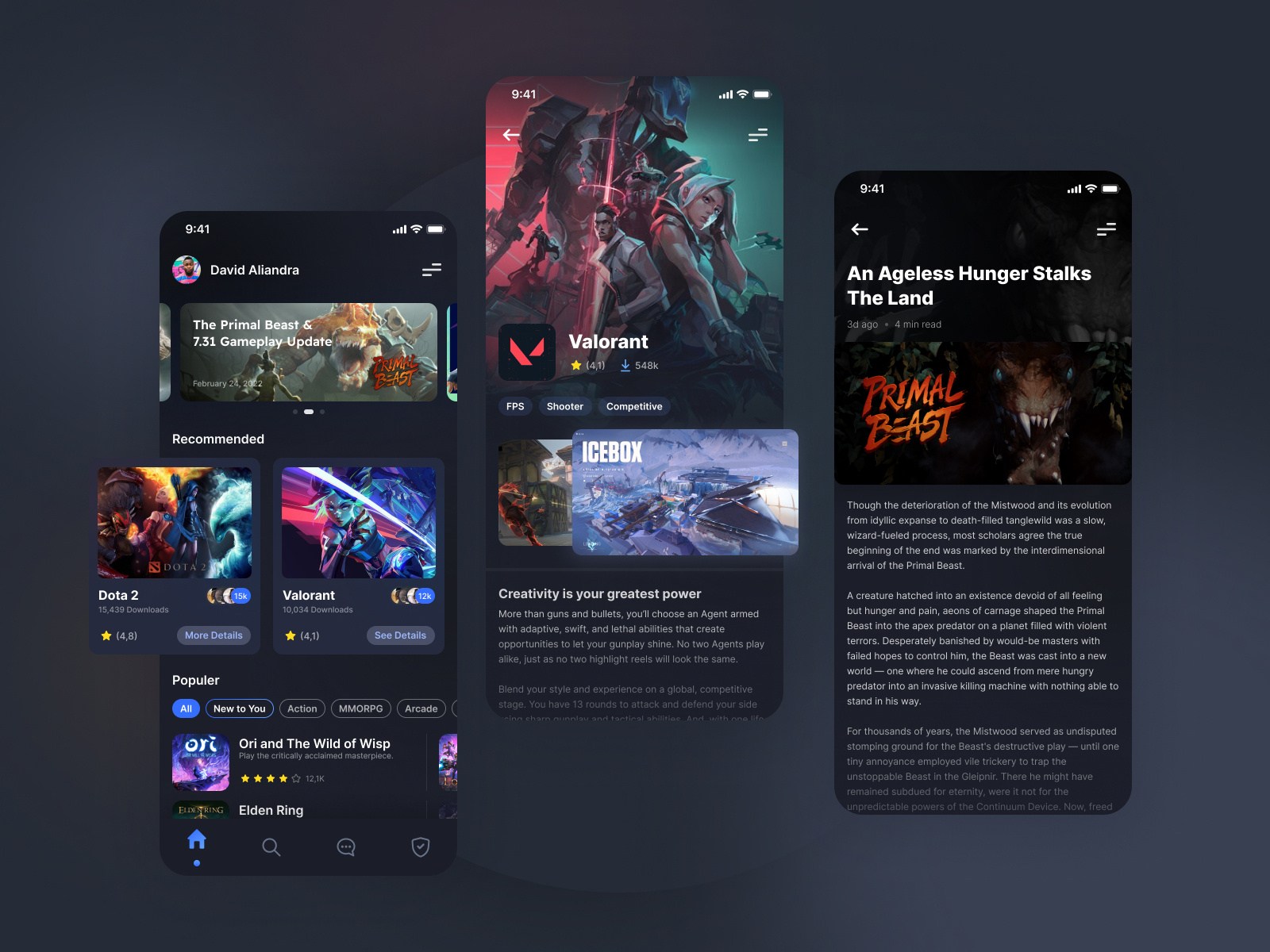 Online Game Community Mobile App Exploration by Fendy on Dribbble