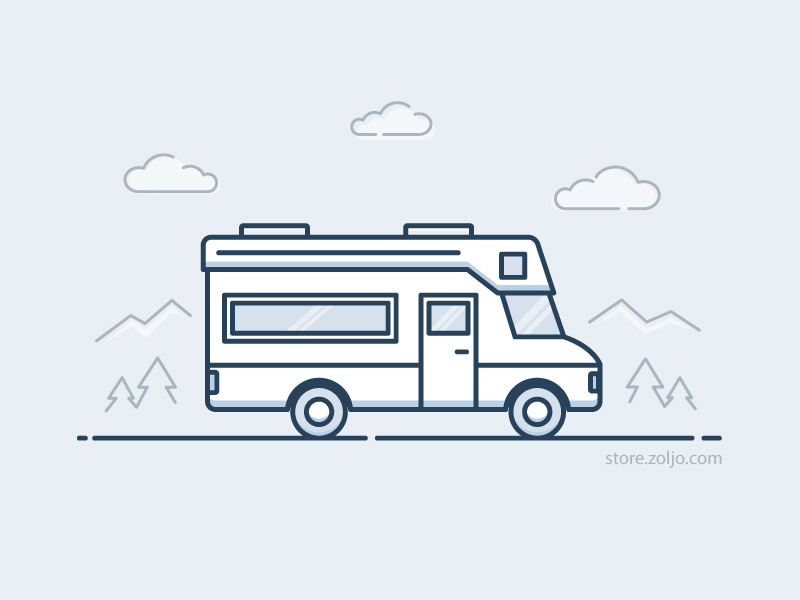 RV Illustration - Stock Vector by Zoran Milic on Dribbble