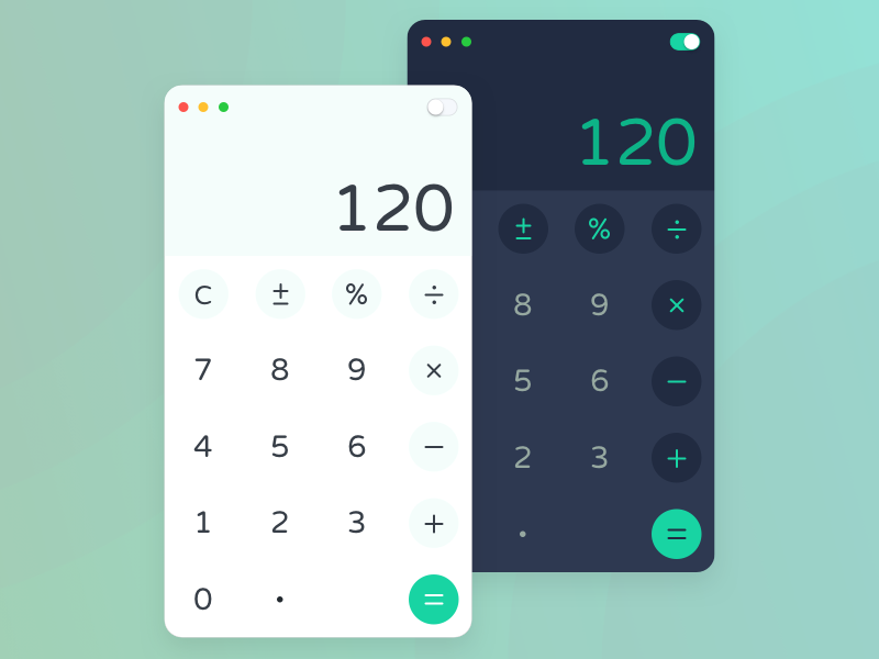 Daily UI #004 - Calculator by Wenhui Yu 🚀 on Dribbble
