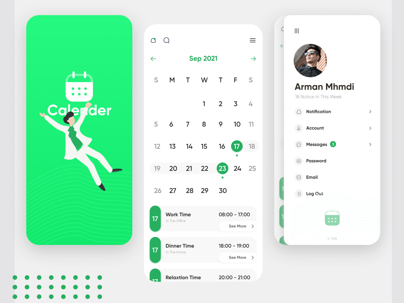 Calender App by ArmanMhmmdi on Dribbble