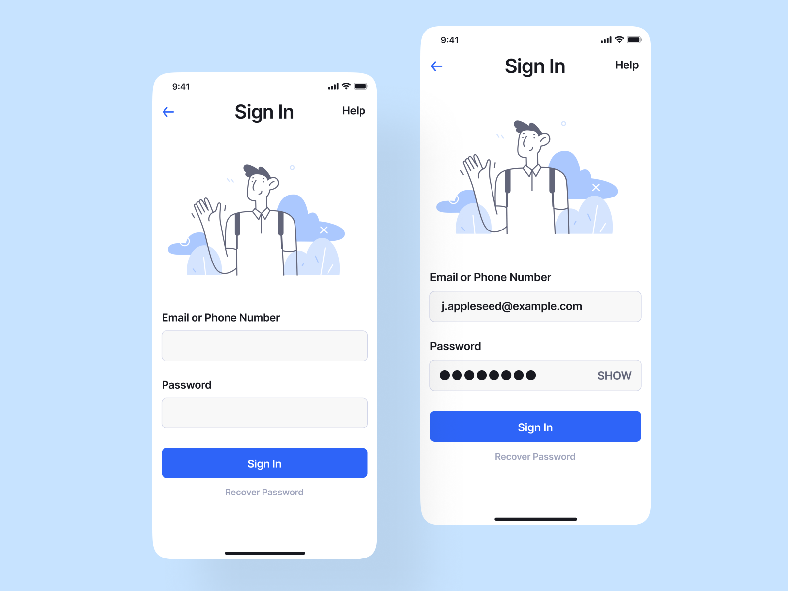 Sign In / Show Password by Gabor Kiss on Dribbble