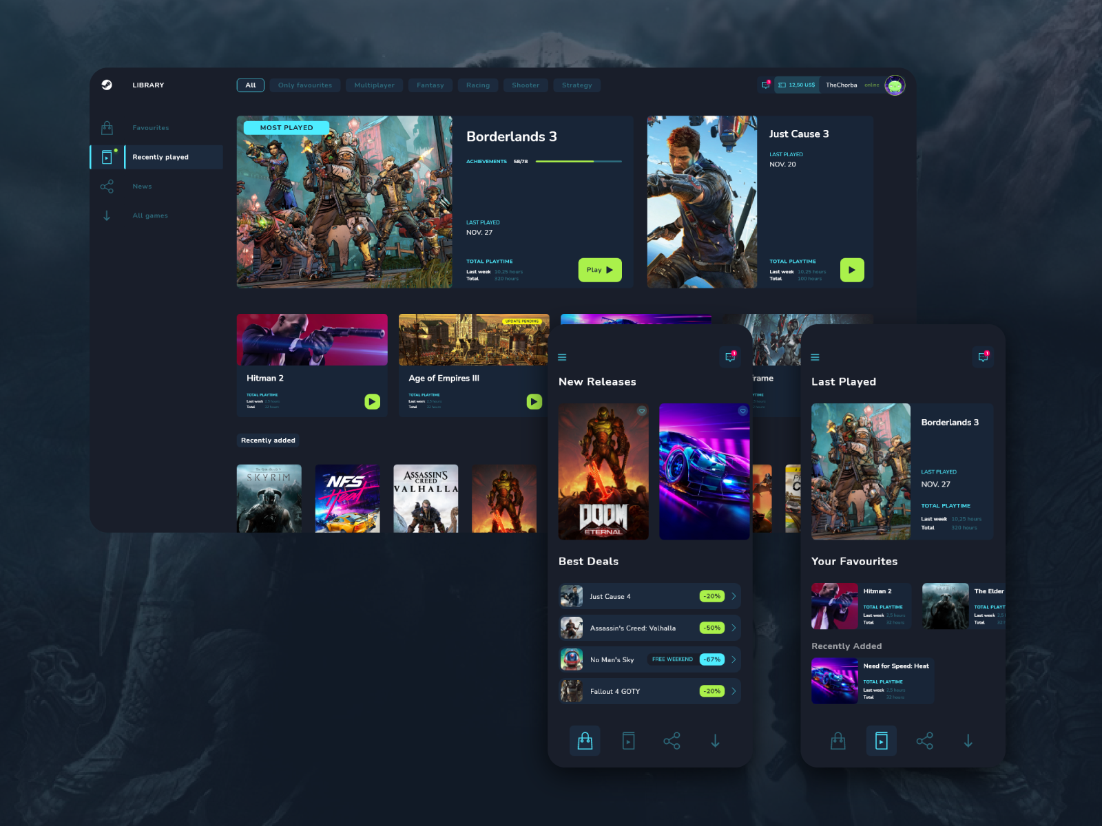 Steam UI Redesign (Concept) by Mauro Tchorbadjian on Dribbble