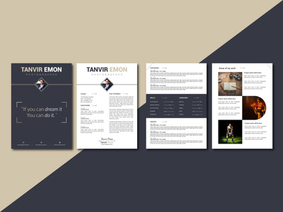 Professional 4 Page Resume CV Template Design by VectXperts on Dribbble