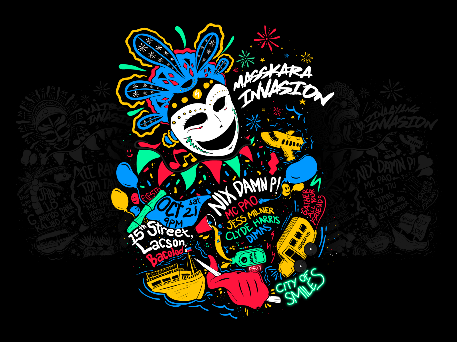 Invasion 2017 series - Masskara by Jao Caballero on Dribbble