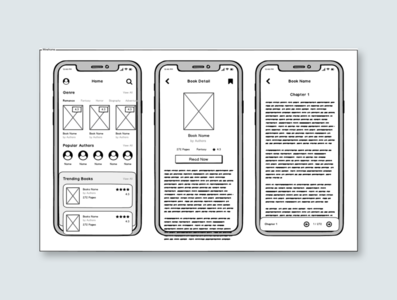 E-Book Reader Mobile App - Wireframe by uxwelist on Dribbble