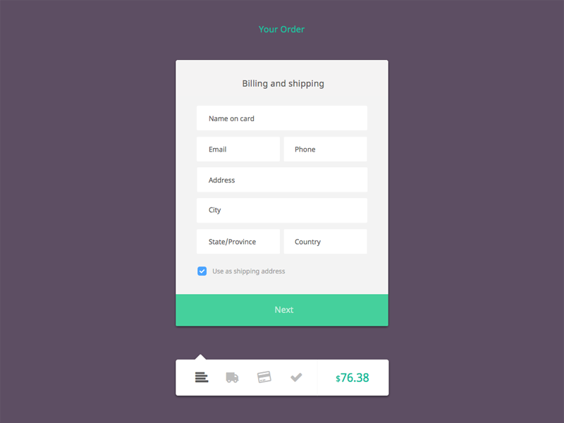 Checkout by Robbie Scott on Dribbble