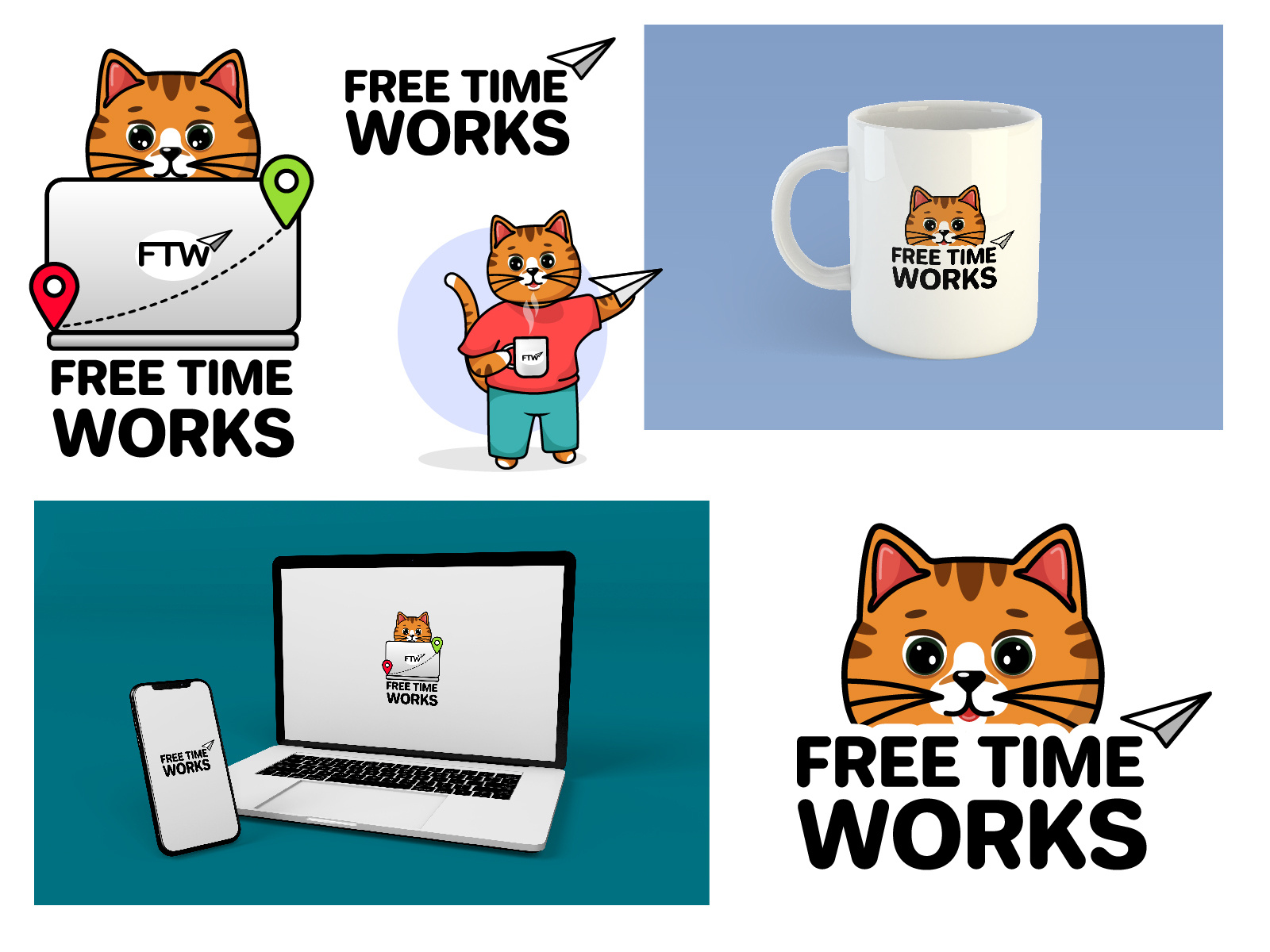 Free Time Works Logo by Anastasiya Konovalova on Dribbble