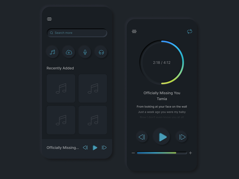 UI App_Neumorphism_Dark Mode by Uyen Tran on Dribbble