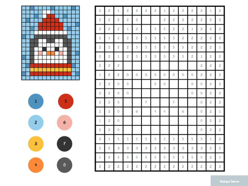 Penguin Color By Number