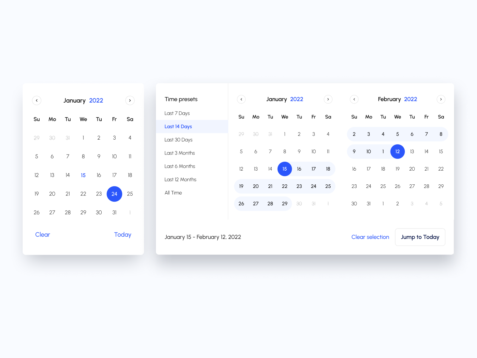 Date picker - components by Juan Lizcano on Dribbble