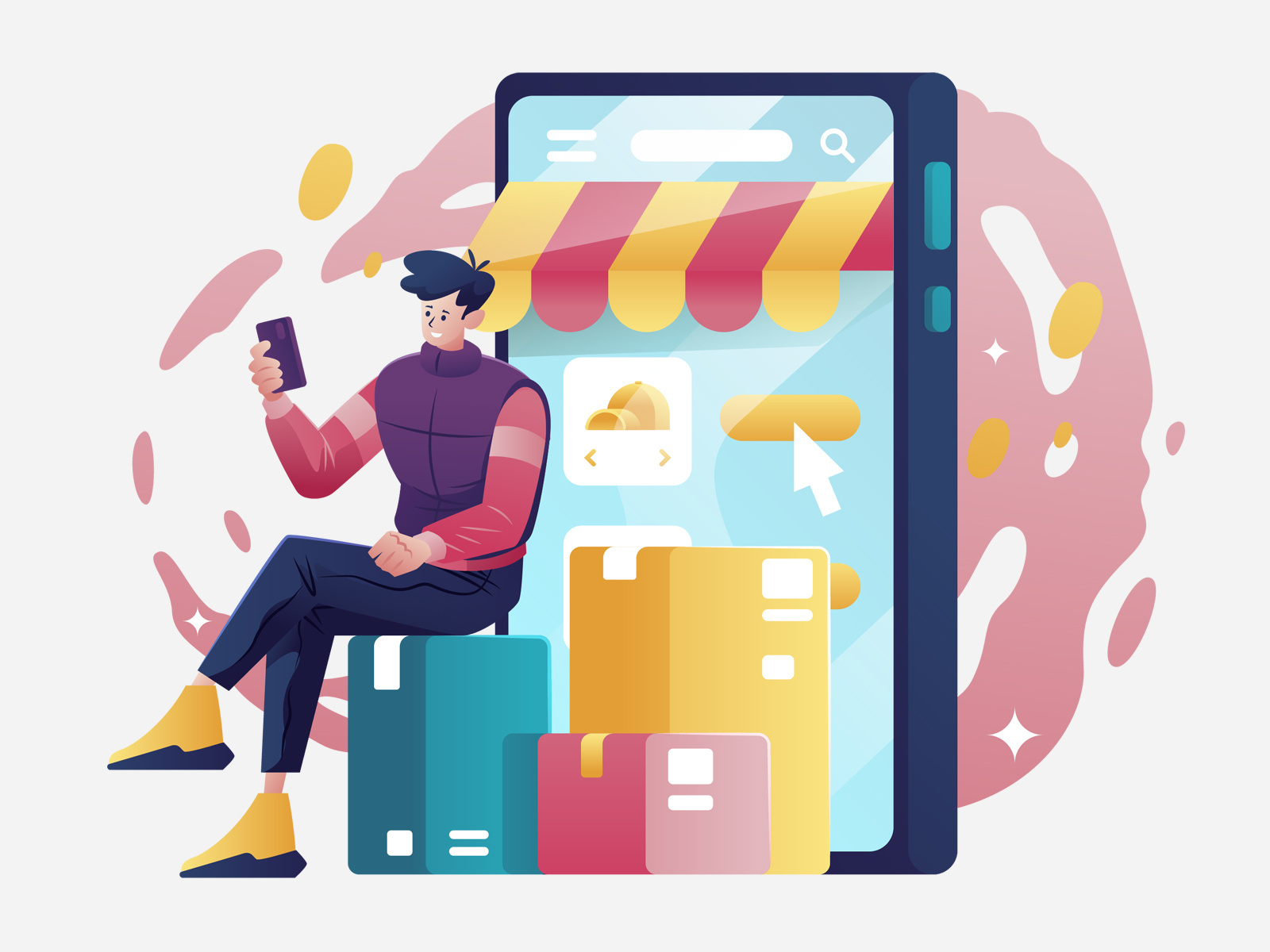 Online Shopping - Illustration by Pixel True on Dribbble