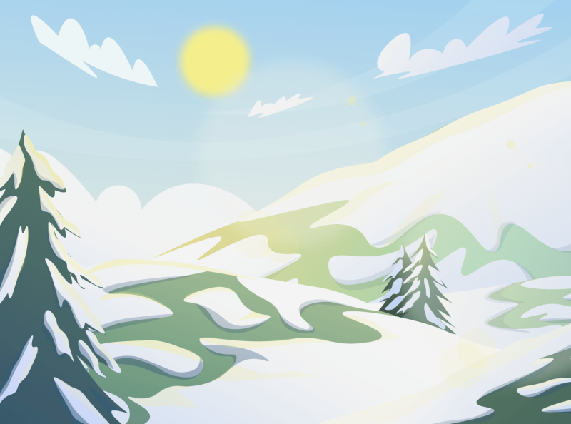Snow (day-sunset-night) Scenic Illustration by Pixel True on Dribbble