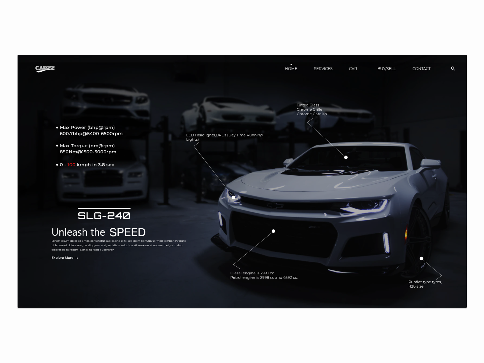 Car website hero section by Anushrey Jain on Dribbble