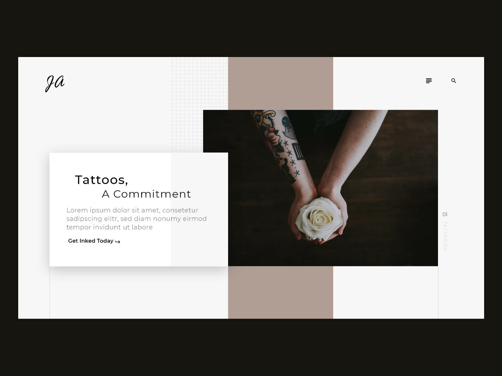 Tattoo website hero section by Anushrey Jain on Dribbble
