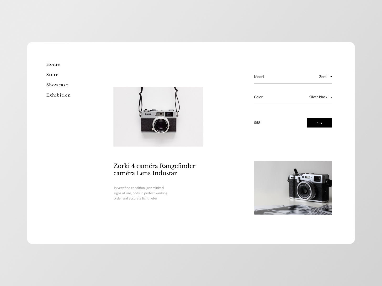Vintage camera shop layout by Chris Trg on Dribbble