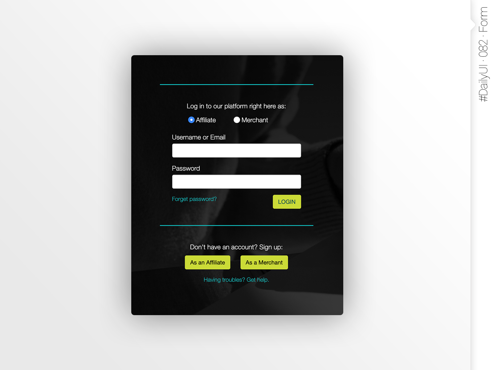 #DailyUI #082 #Form by Vanessa Martini on Dribbble