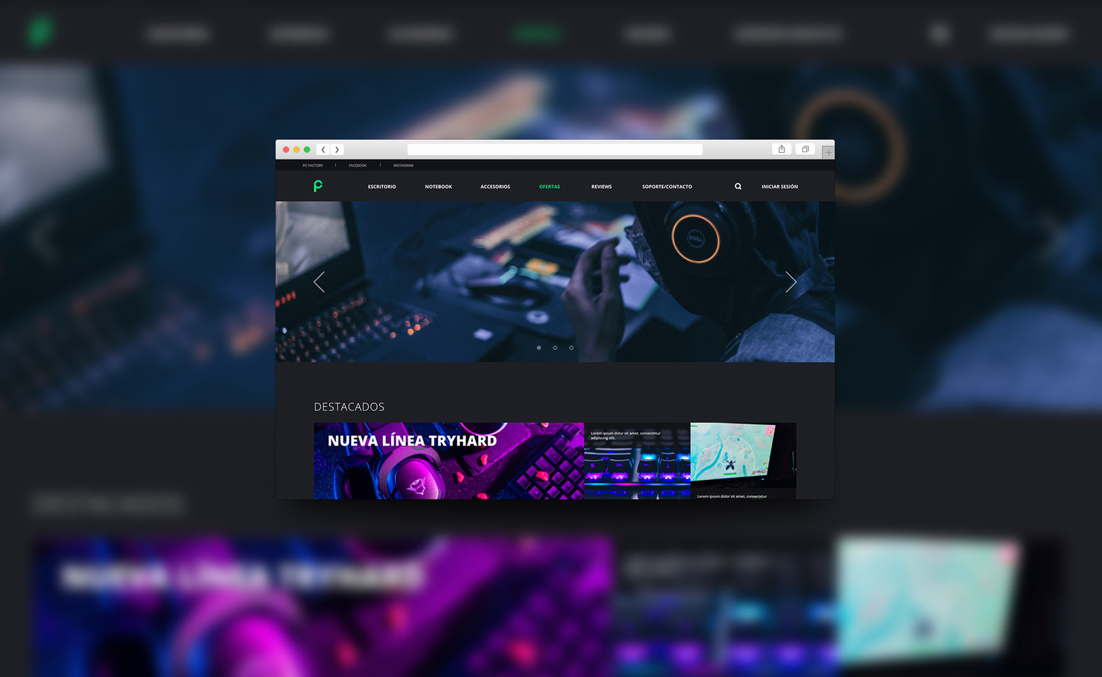 PC Factory - Web design exploration by Sebastián Serrano on Dribbble
