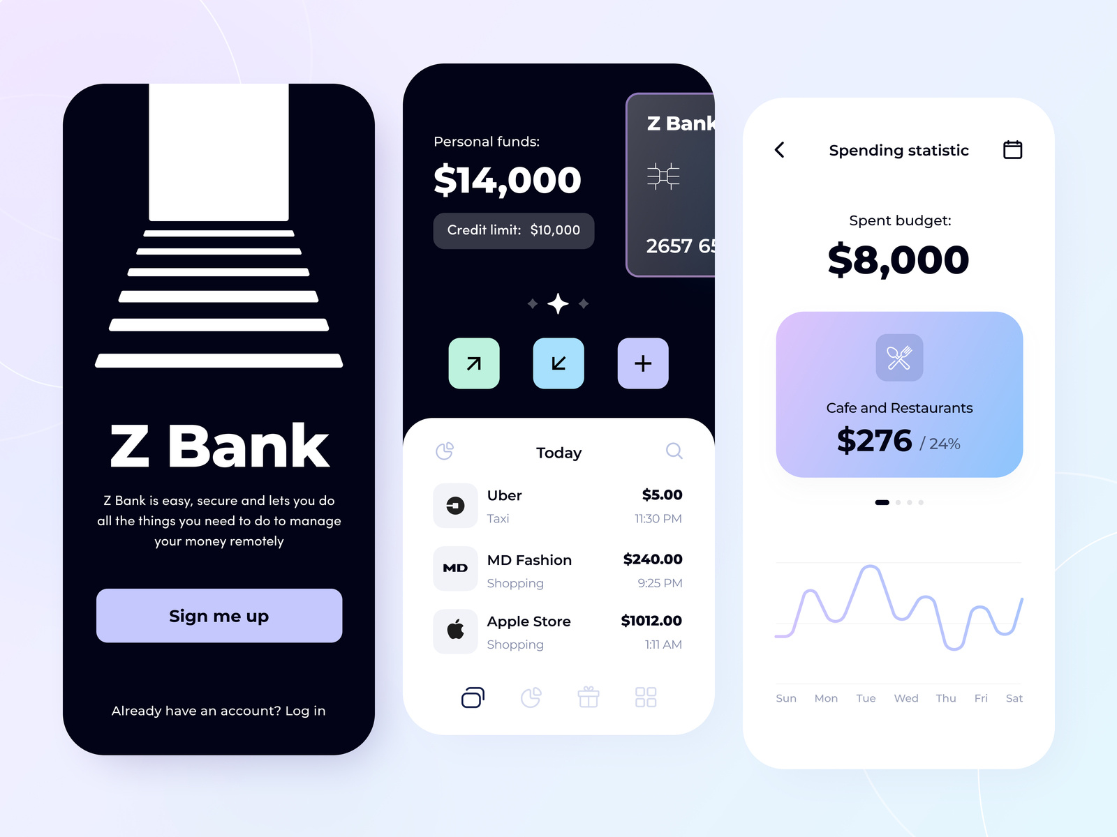 Z Bank - Mobile Application by Kristy on Dribbble