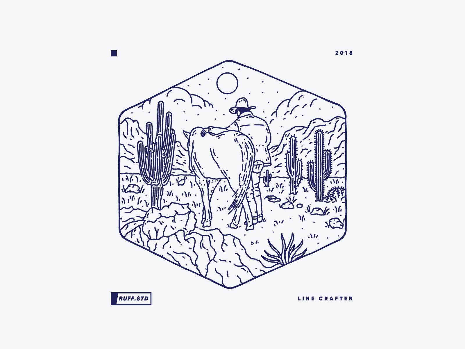 Cowboy and his friend - line art by Bagoes Saputra on Dribbble