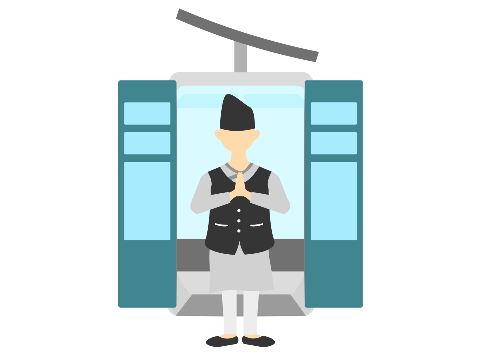 Annapurna Cable Car: Boy Greeting Illustration by Bibek Kc on Dribbble